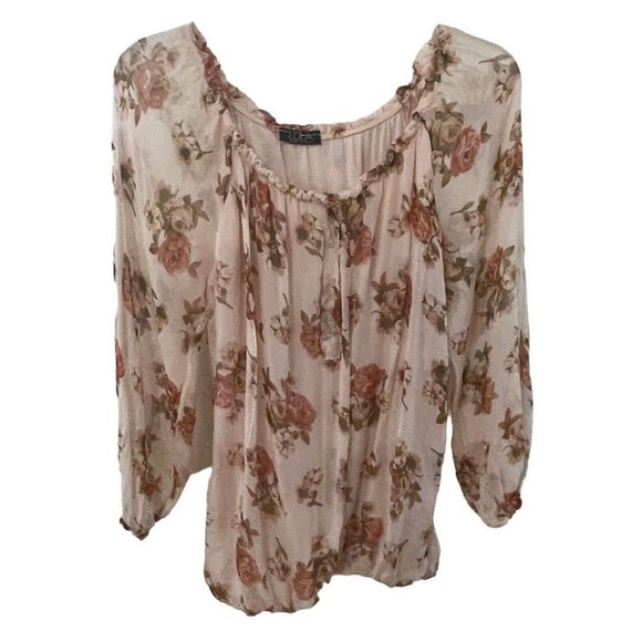 lola | Tops | Lola Top Women Med Sheer Cottagecore Feminine Silk Pink ...